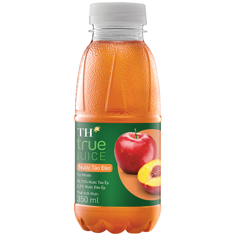 Review Thùng 24 chai Nước trái cây TH true JUICE Táo Đào Tự Nhiên 350ml ...