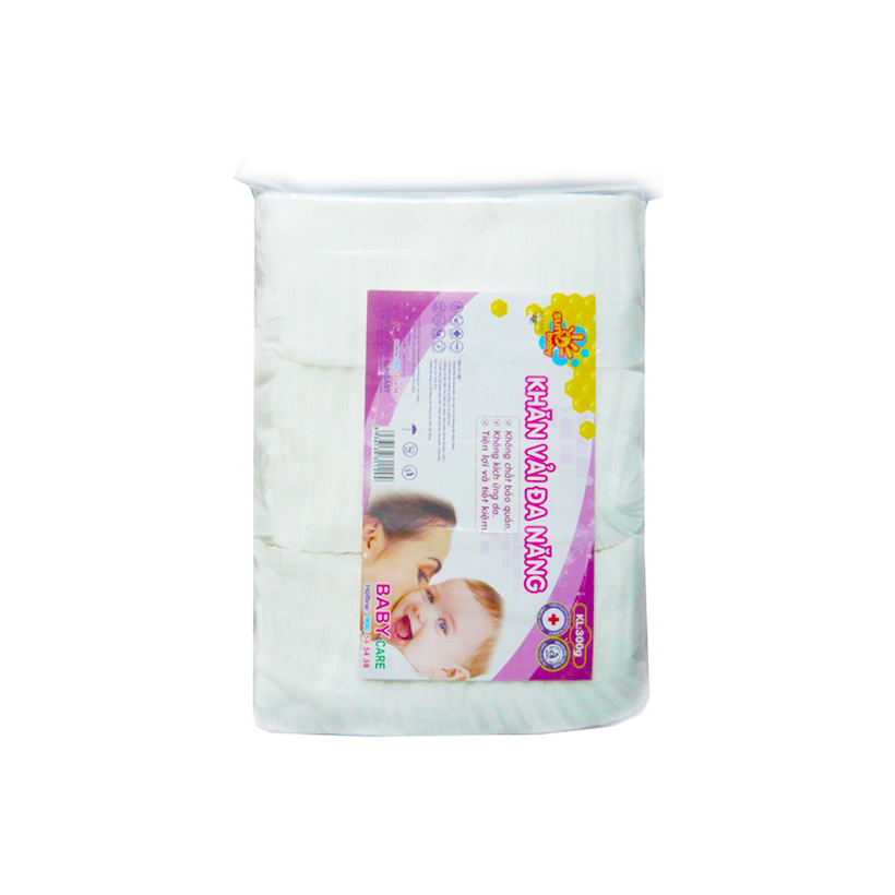 Review Combo 5 bịch lớn khăn vải khô đa năng 300 tờ- KVB Sunbaby