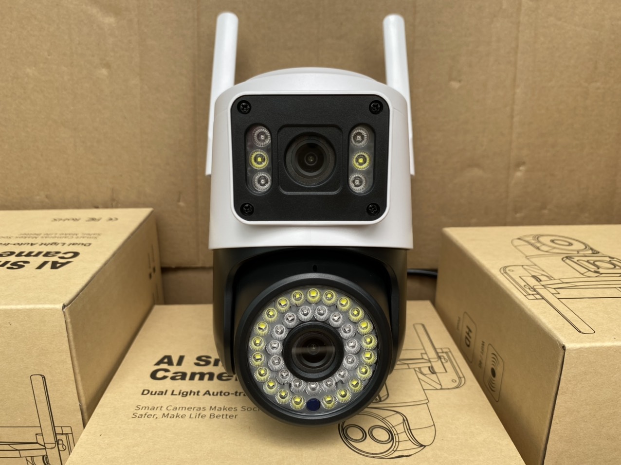 Review Camera ngoài trời 2 Mắt Yoosee XEM 2 MÀN HÌNH CÙNG LÚC Q42D 5.0 ...