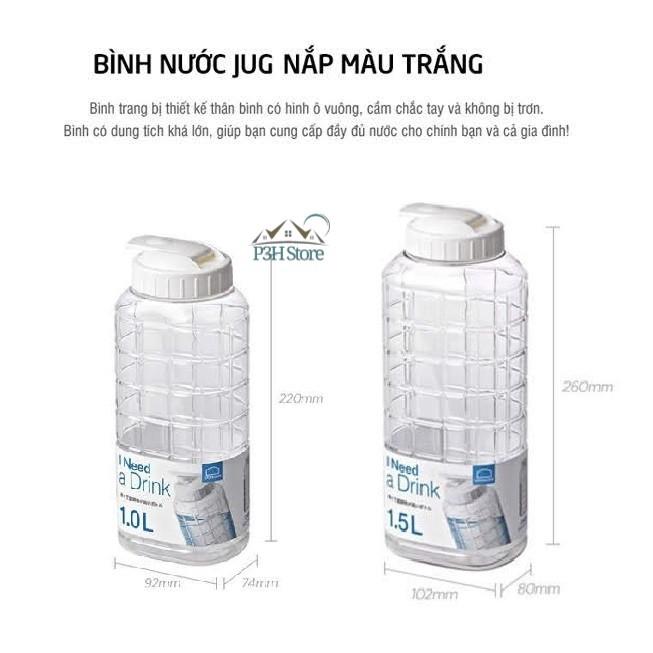 Bình đựng nước nhựa Lock&Lock Chess Water Bottle 1.0L/1.5L Nắp màu trắng - Bình đựng nước Thương ...