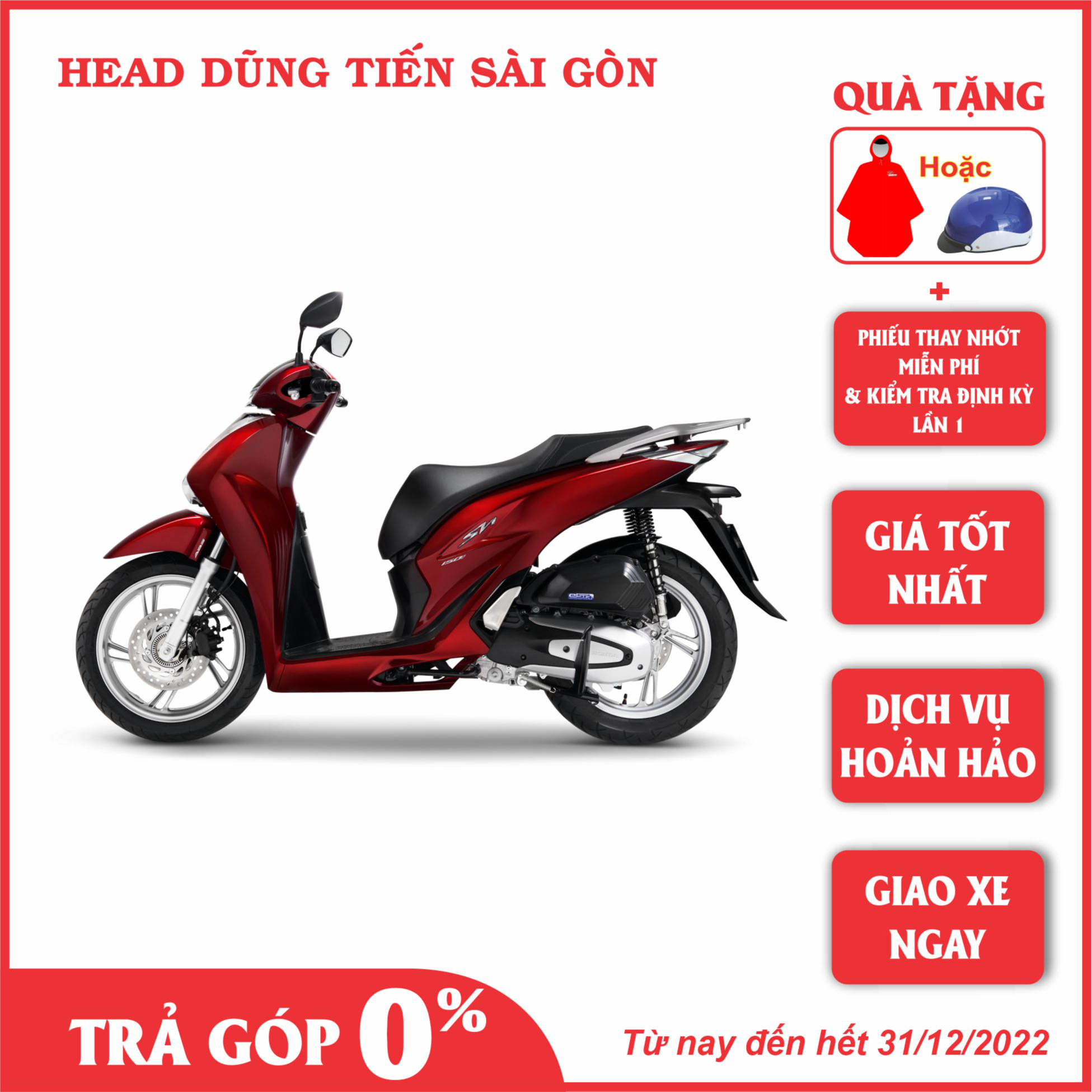 Xe Máy Honda SH125i Tiêu Chuẩn CBS 2022- Đỏ - Xe tay ga | WebSoSanh.co