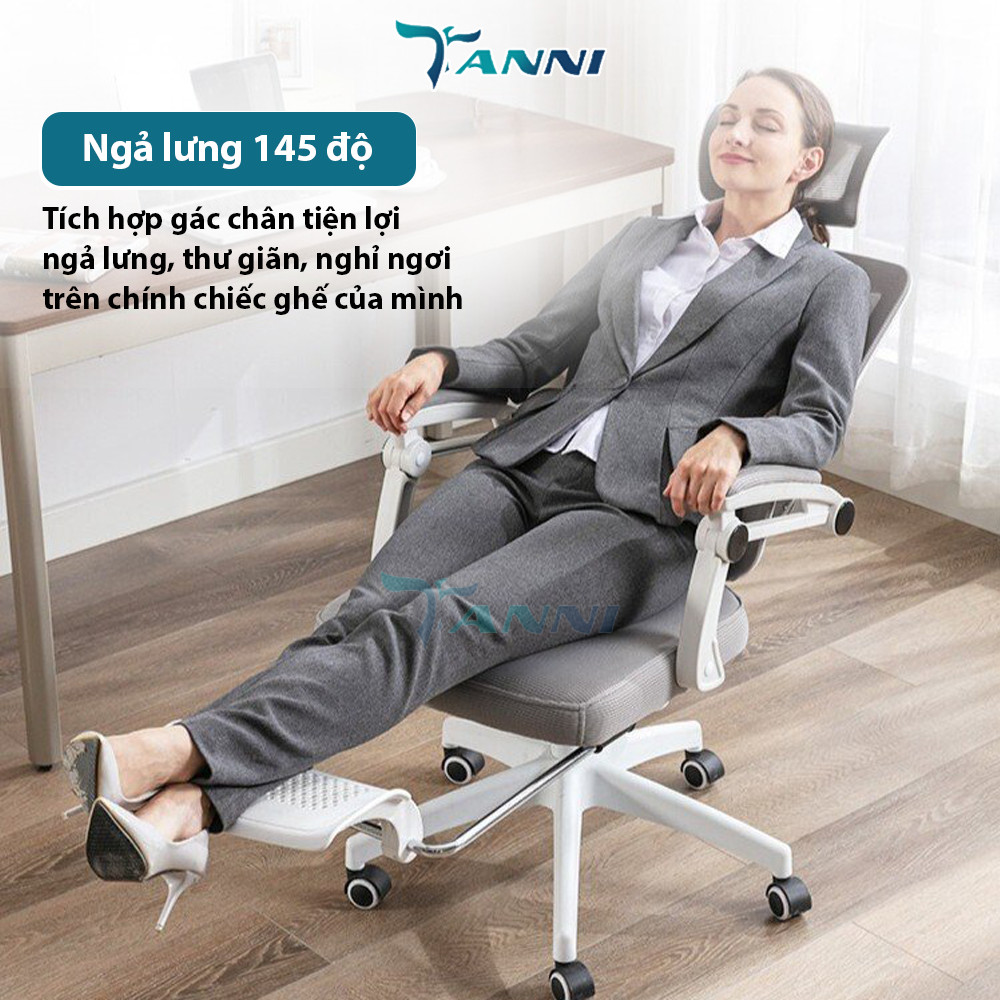 Review Ghế Xoay Văn Phòng Công Thái Học Ergonomic Có Ngả Lưng Premium V1 Ghế Xoay Ngồi Làm Việc
