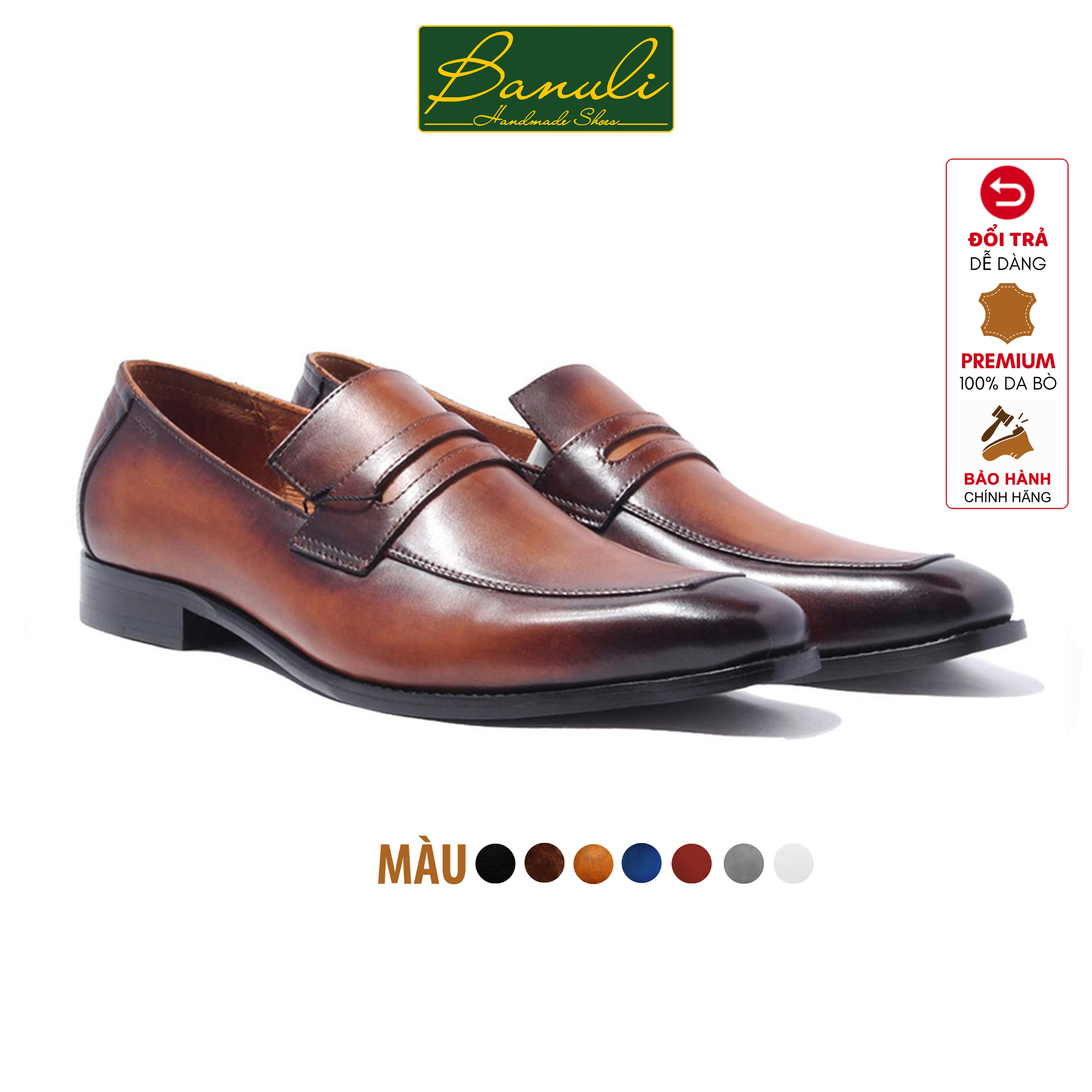 Giày Tây Lười Nam Công Sở Banuli Da Bê Italian Penny Loafers H1PL2 (Da ...