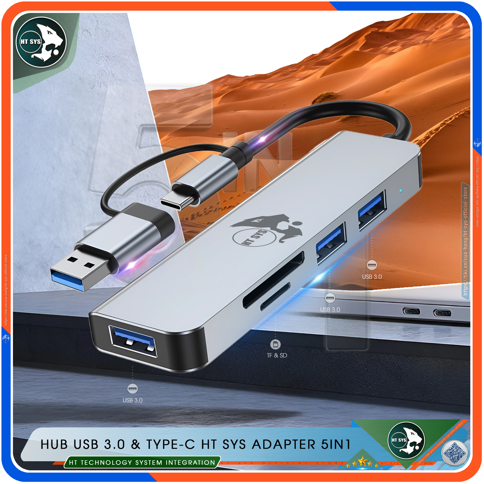 Mua Hub Type C Và Hub USB 3.0 HT SYS Adapter 5in1 - Cổng Chia USB Mở ...