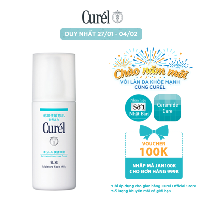 Review Sữa Dưỡng Da Cấp Ẩm Chuyên Sâu Curel Intensive Moisture Care Moisture Face Milk (120ml)