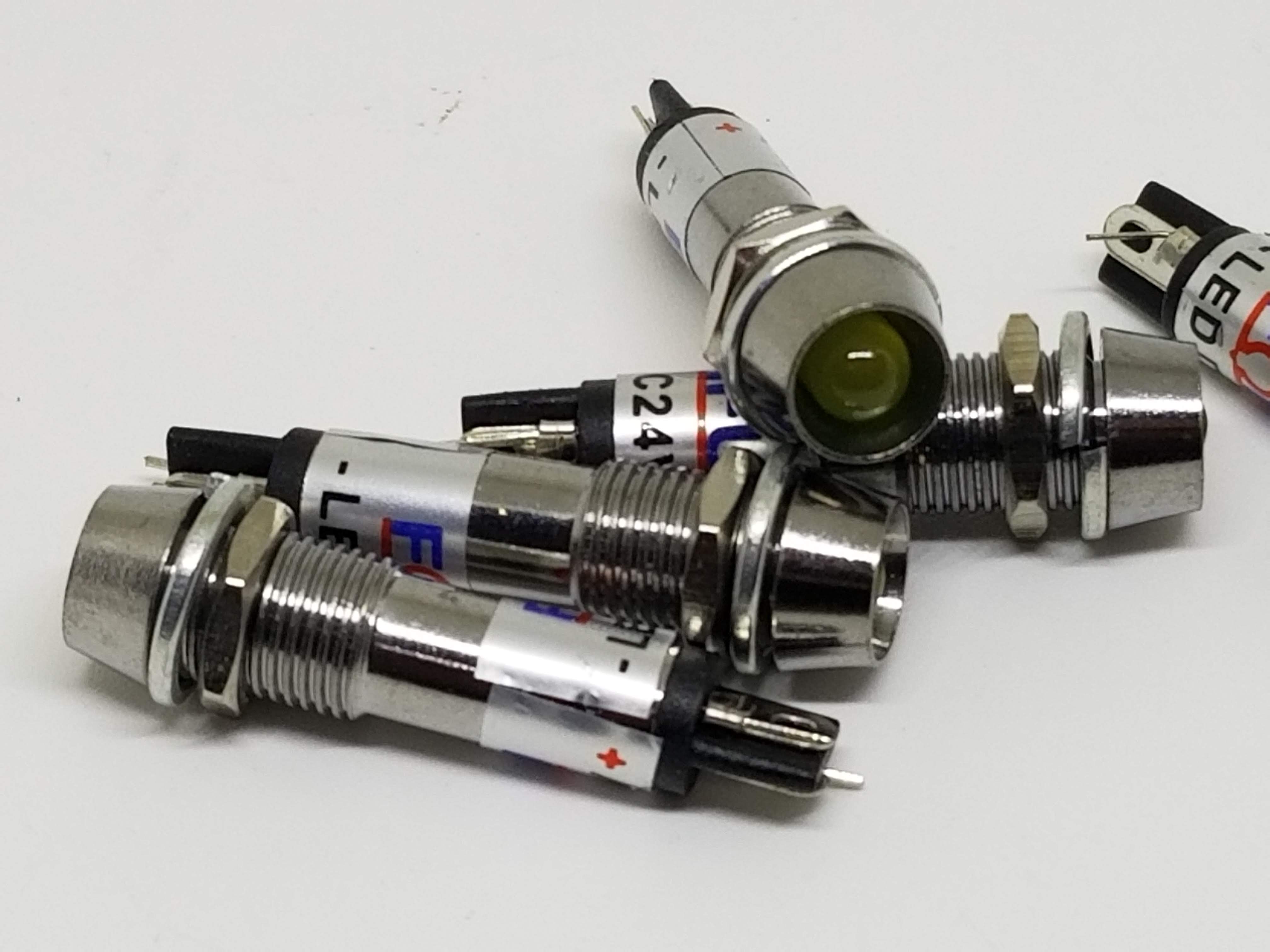 10 đèn LED báo nguồn XD8-1 vỏ inox 8mm, điện áp: 12v, 24v, 220v, màu ...