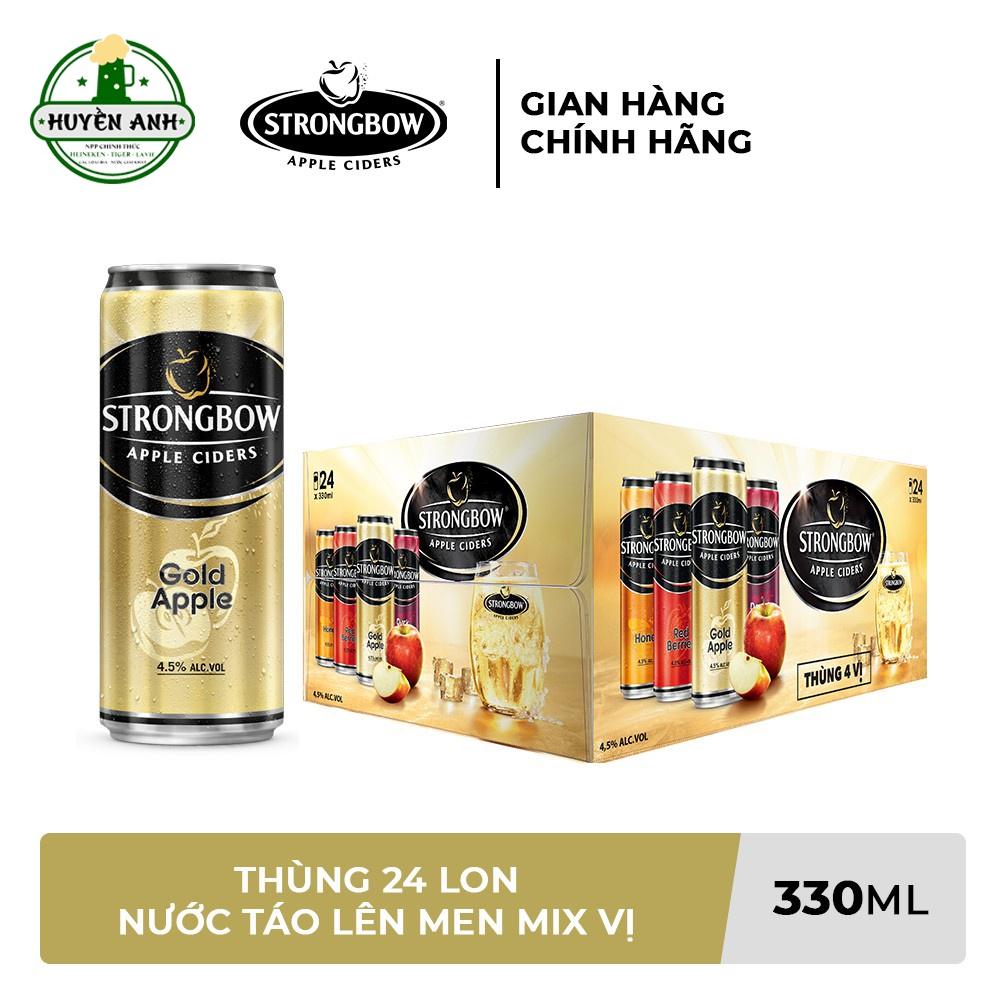 Review Thùng 24 lon Bia Hoa Quả Lên Men Strongbow Mix Vị 330ml