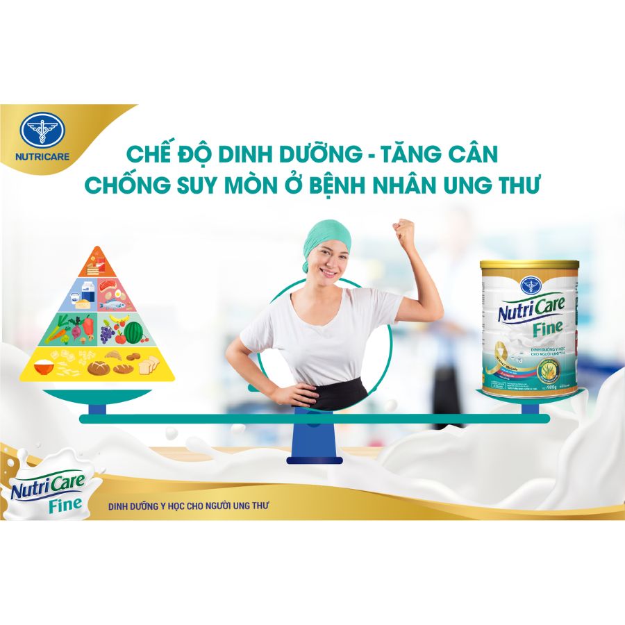 Review Sữa bột Nutricare Fine dinh dưỡng y học tăng cường miễn dịch cho bệnh nhân ung thư (900g)