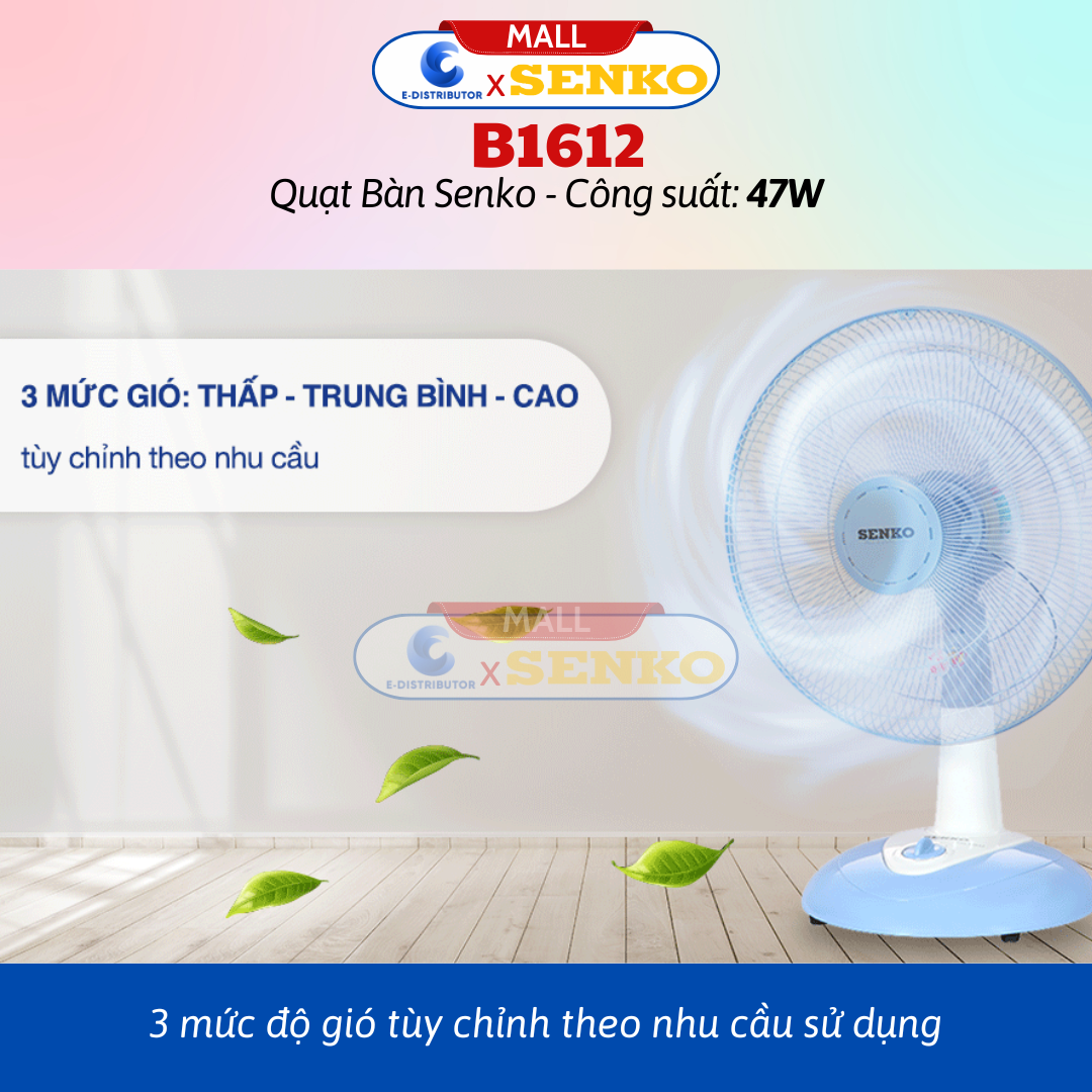 Review Quạt bàn B4 Senko B1612 - Giao màu ngẫu nhiên - Hàng Chính Hãng