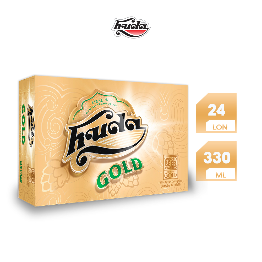 Review Nồng độ cồn 4.7% - Thùng 24 lon bia Huda Gold 330ml