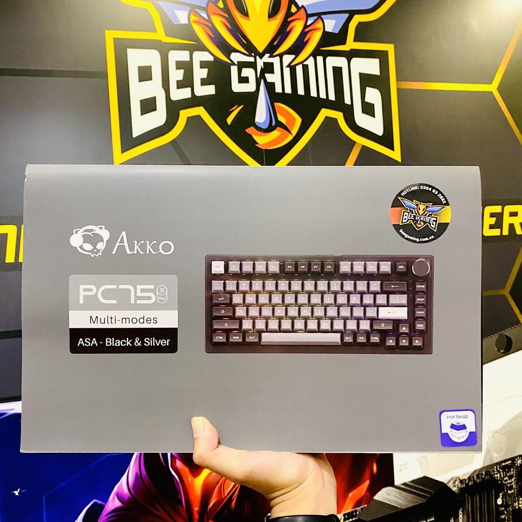 Bàn Phím Cơ Không Dây Chính Hãng AKKO PC75B Plus Black & Silver