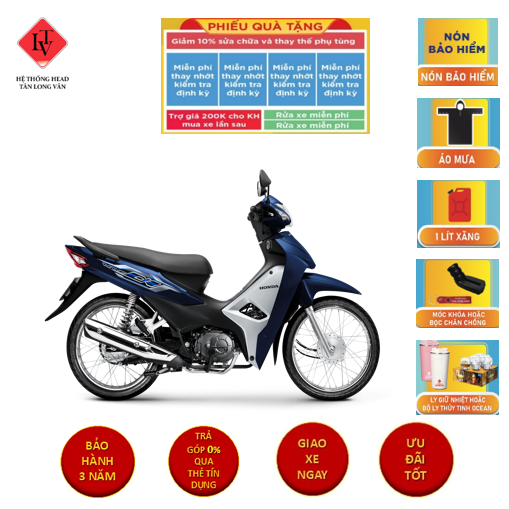 Review Xe máy Honda Wave Alpha phiên bản Tiêu Chuẩn ( 2022) _ Xanh Bạc