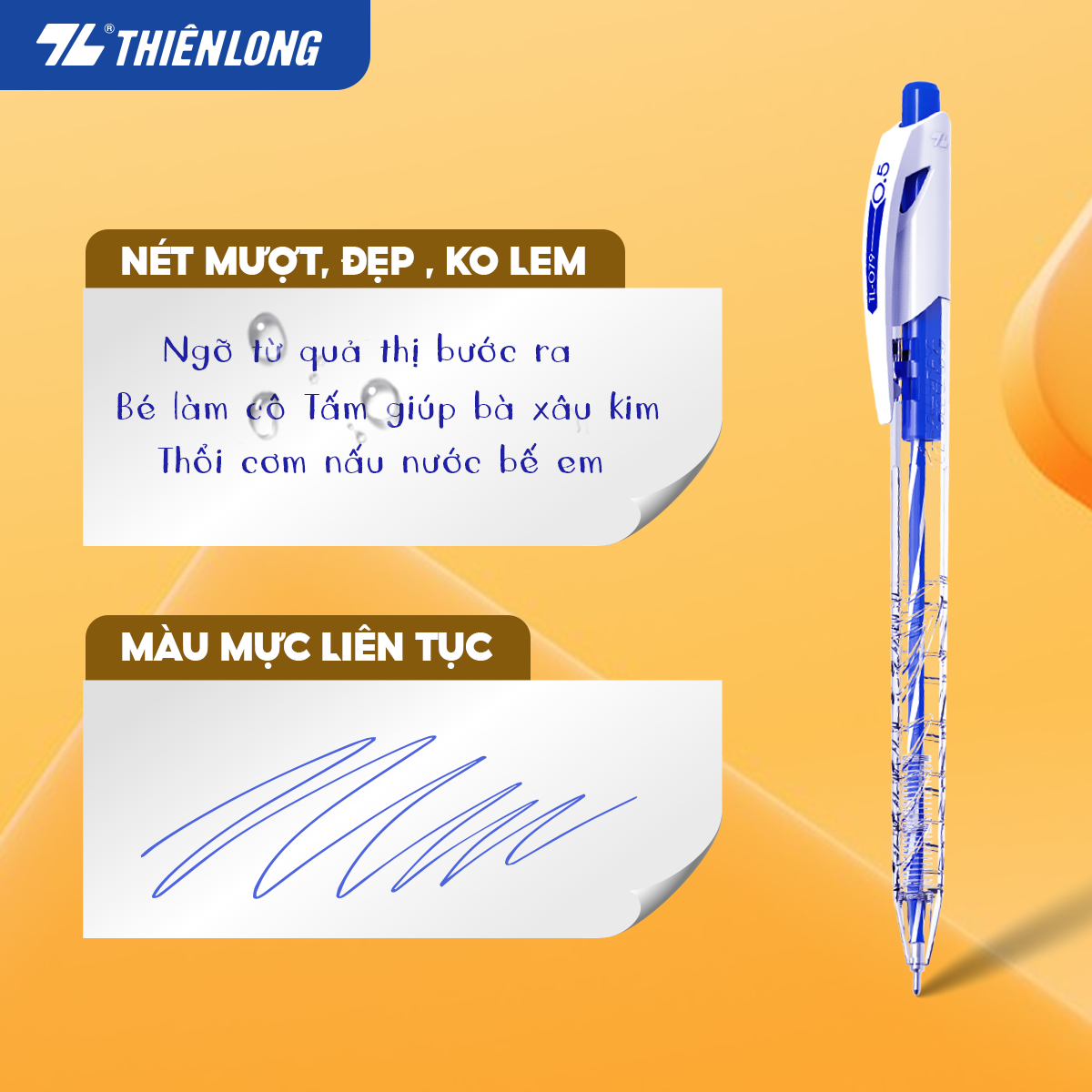 Hộp 20 Bút Bi Thiên Long TL-079 Treedee - Bút bi bấm