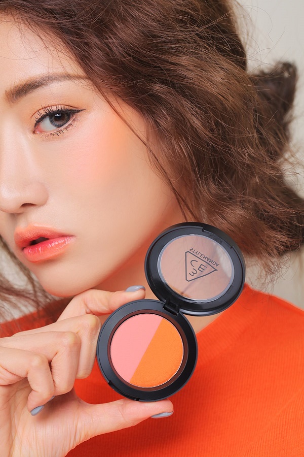 Phấn Má 3CE Dou Color Face Blush Peach Crush - Ibeautyshop