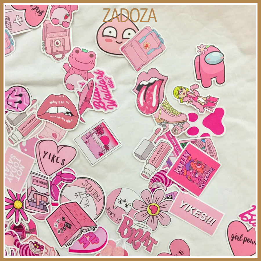 Review Sticker decal Pink tone hồng pastel dán laptop , điện thoại hình ...