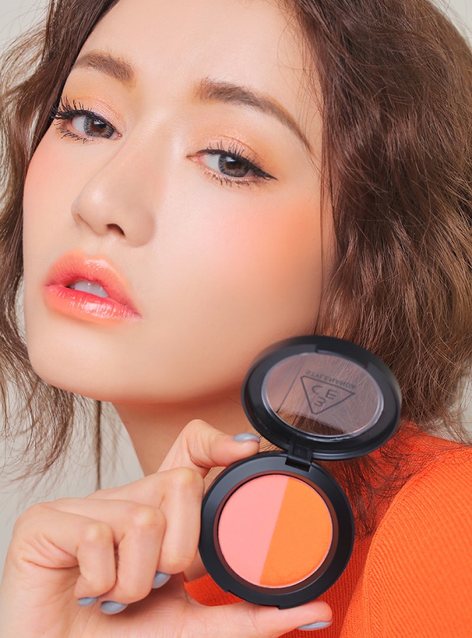 Phấn Má 3CE Dou Color Face Blush Peach Crush - Ibeautyshop