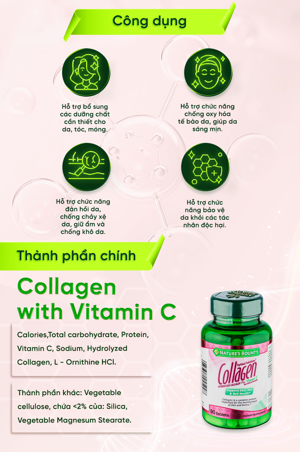 Mua Viên Uống Collagen mỹ và Vitamin C Nature's Bounty COLLAGEN WITH VITAMIN C 90 viên/hũ tại ...