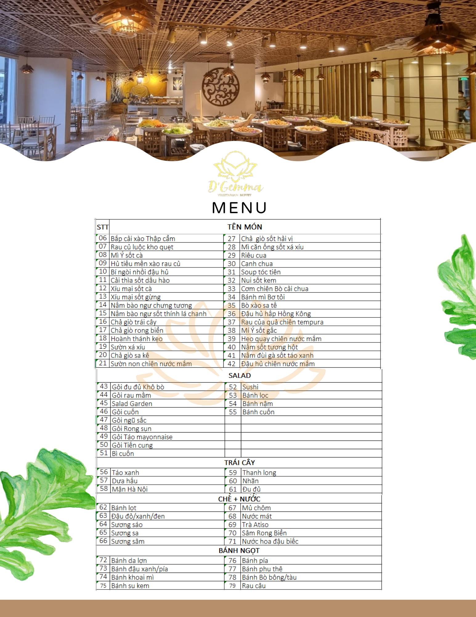 Mua D’Gemma - Buffet Chay Tối- Cao Cấp - Điểm Hẹn Hoàn Hảo tại Nhà hàng ...