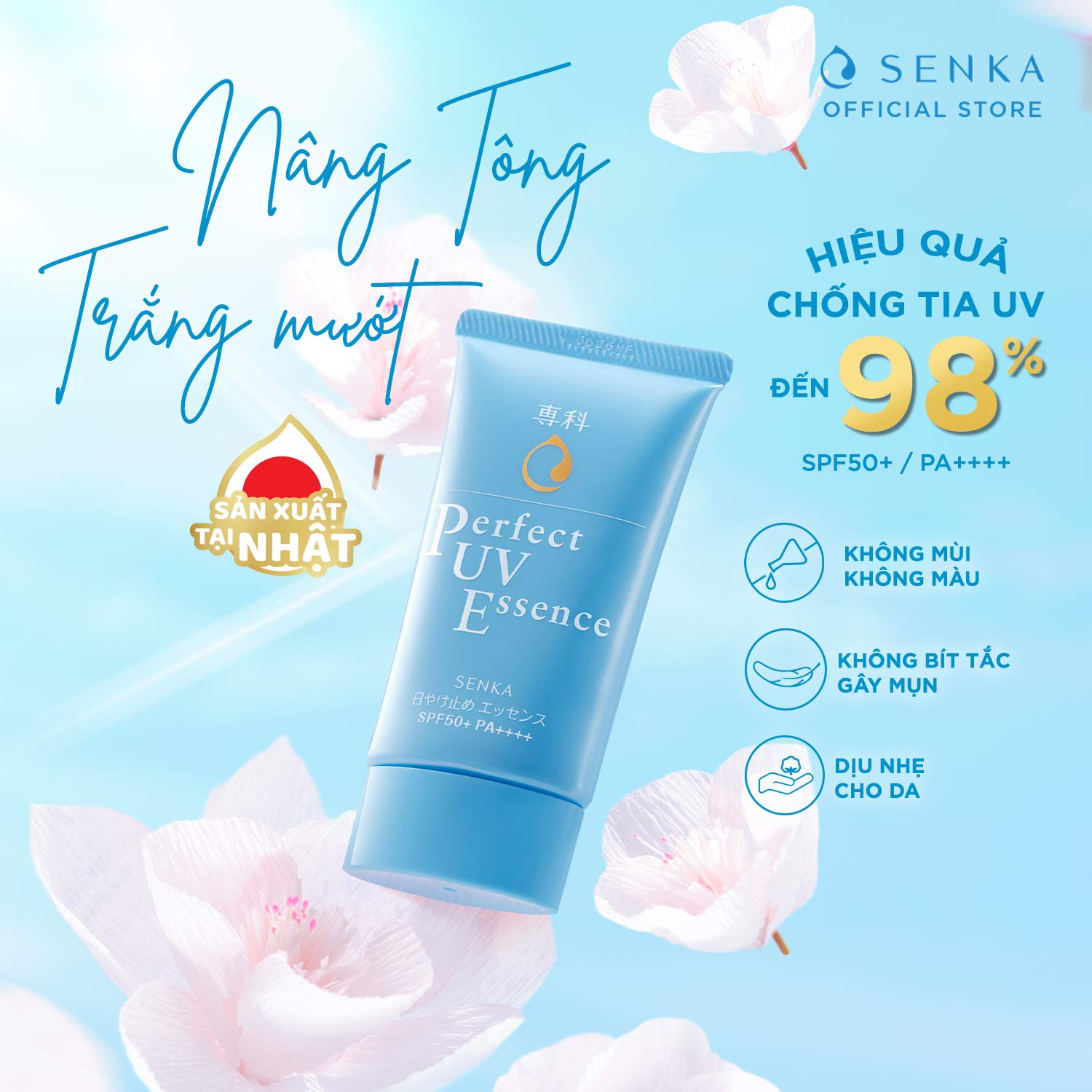 Mua Kem chống nắng dạng tinh chất Senka Perfect UV Essence 50g tại Senka Official Store