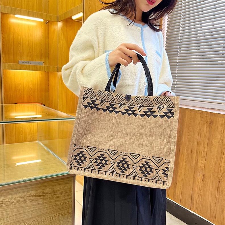 Review Túi Cói, Canvas Hoạ Tiết Có Lót Chống Thấm, Nút Cài Siêu Đẹp ...