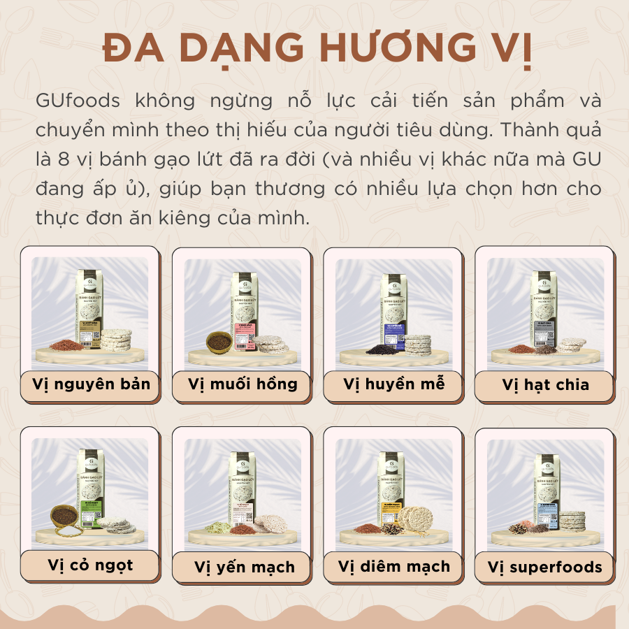 Mua Bánh gạo lứt ăn kiêng GUfoods (300g) - Các vị Yến mạch, Nguyên bản ...