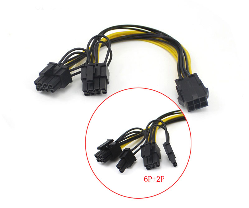 Cáp chuyển jack nguồn 6 pin ra jack 2 nguồn 8 Pin | Tiki