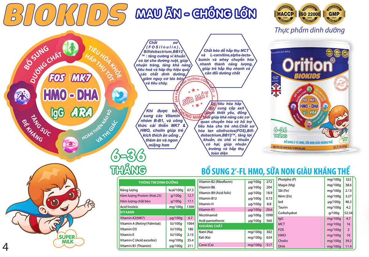 SỮA ORITION BIOKIDS DÀNH CHO TRẺ BIẾNG ĂN, CHẬM LỚN, GIÚP TRẺ ĂN NGON ...