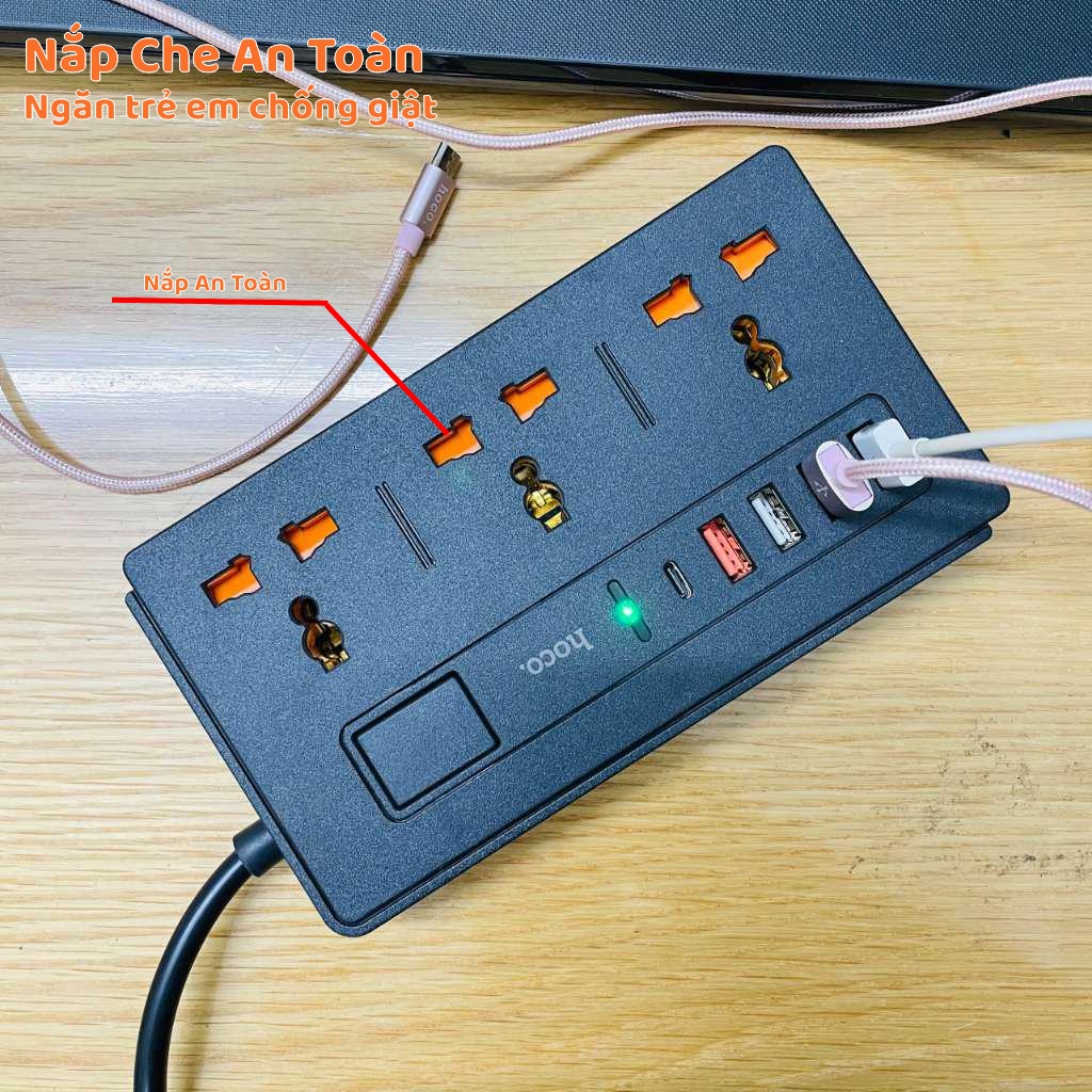 Mua Ổ cắm điện đa năng Hoco DC15 sạc nhanh PD18W hỗ trợ 4 cổng USB ...