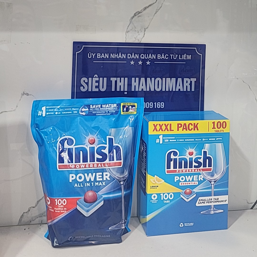 Review Viên rửa bát Finish Essential All in one 100 Tabs, Viên finish ...